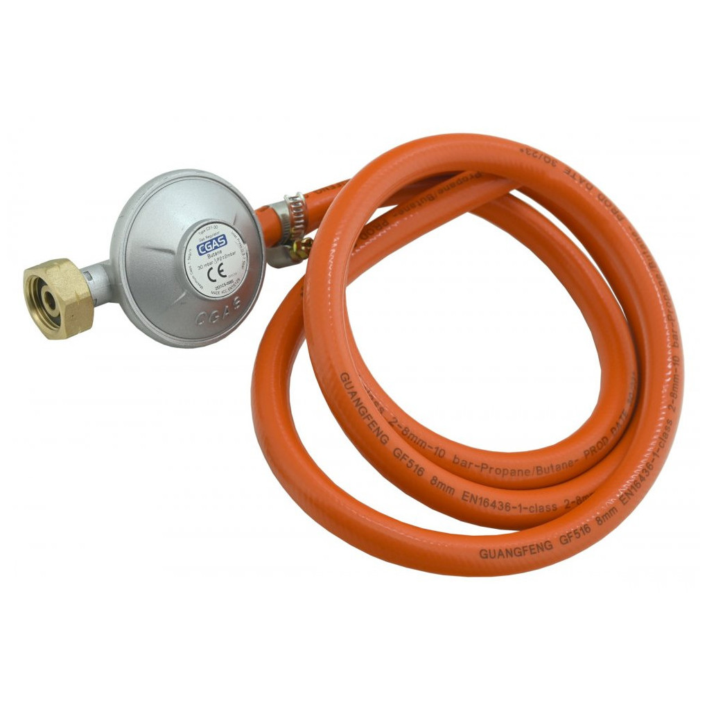 Regulator de gaz Cattara 30mbar - set cu furtun 1,5m | 4Camping.ro