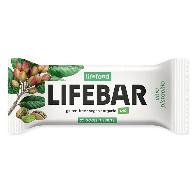 Baton Lifefood Baton Lifebar cu fistic și chia RAW BIO 40 g | 4Camping.ro